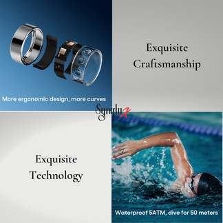 Smart Health Ring for Fitness Tracking - Synqlux Vital Health Ring Pro